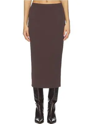Good American Matte Jersey Midi Pencil Skirt - Bark003