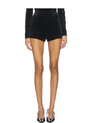 Astr The Label Wynn Velvet Shorts - Black