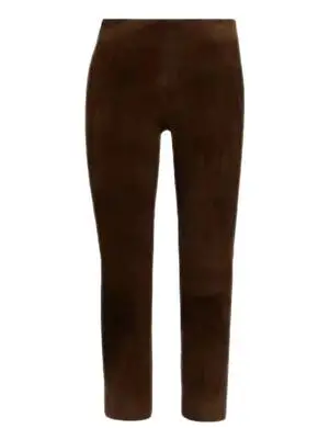 Vince Suede Split Hem Crop Pant - Chocolate