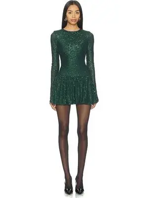 Show Me Your Mumu Zelda Mini Dress - Emerald Sequins