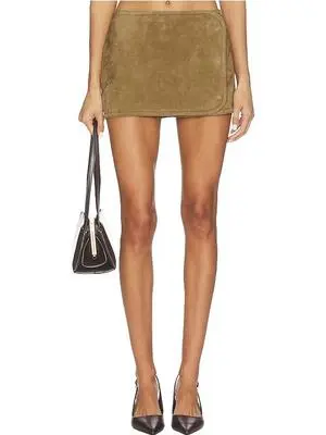 EAVES Bette Mini Suede Skirt - Toffee