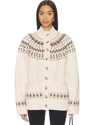 EAVES Fair Isle Knit Cardigan - Cream Multi