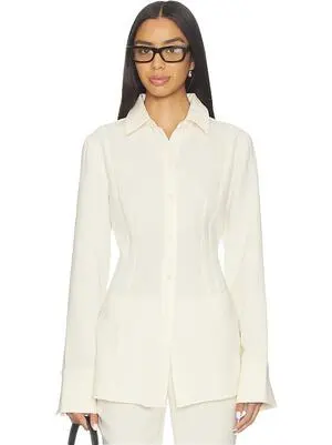 EAVES Lovise Polished Crepe Blouse - White