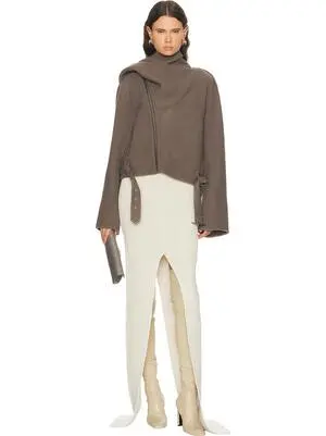Rick Owens Cropped Scarf Flight Jacket - Dust