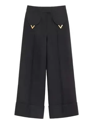 Valentino Garavani Crepe Couture Cuffed Trousers - Black