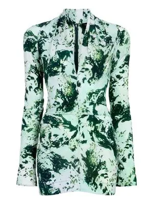 Proenza Schouler Adela Printed Blouse - Green