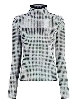 Proenza Schouler White Label Zella Check High-neck Top - White