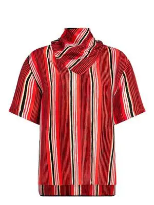 Proenza Schouler Amira Striped Blouse - Red