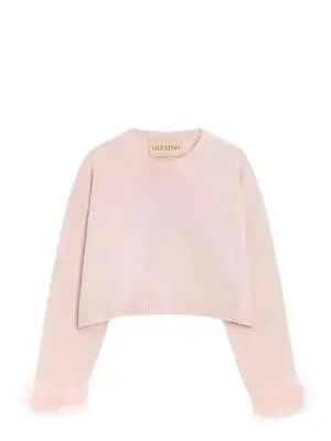Valentino Garavani Feather-detail Cashmere Sweater - Pink