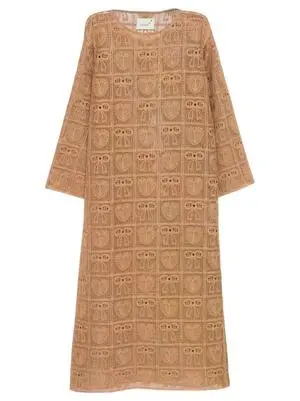 BAMBAH Crochet Maxi Dress - Brown