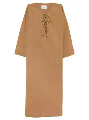 BAMBAH Tie-up Maxi Dress - Brown