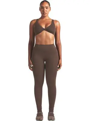 SKIMS Nike Matte Twist Front Bra - Dark Sepia