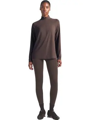 SKIMS Airy Long Sleeve Half Zip - Dark Sepia