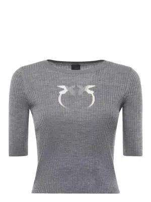 Pinko Logo-embellished T-shirt - Grey