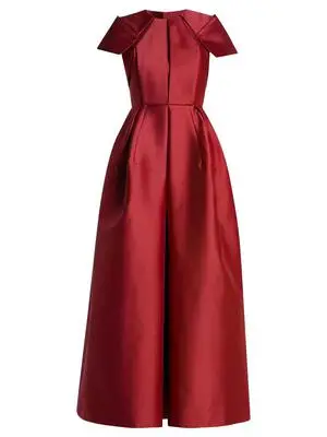Dice Kayek Pleated Shoulder Maxi Dress - Red