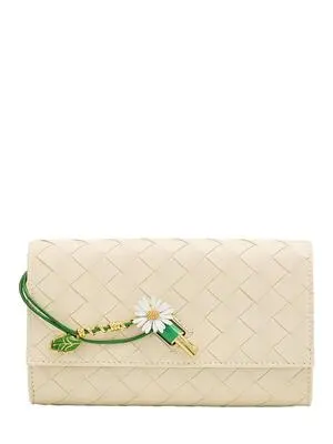 Bottega Veneta Andiamo Intrecciato Leather Pouch - Sea Salt