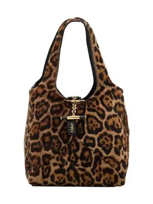 Chloé Small Balloon Bag In Leopard Calf Hair - Jungle Brown