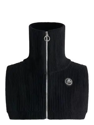 Fusalp Zip-up Ribbed Bib Scarf - Black