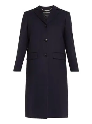 Kiton Cashmere Single-breasted Coat - Navy
