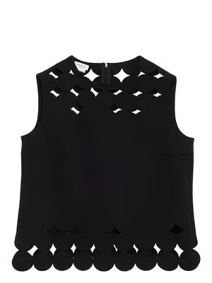Akris Sleeveless Polka Dot Top - Black