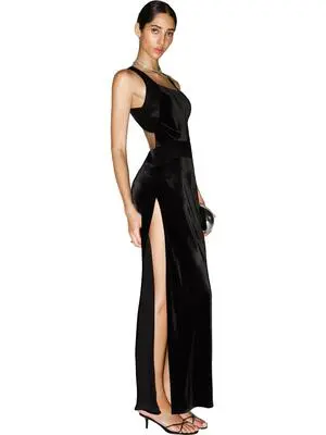 REFORMATION Emmalee Velvet Maxi Dress - Black