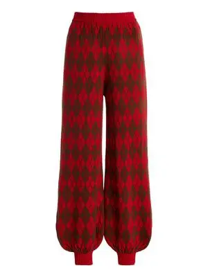 La Veste Arlequín Knit Wool Pants - Red