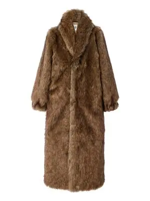 THE GARMENT Damiy Faux Fur Long Coat - Brown