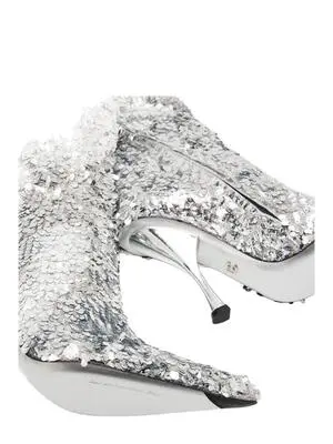 Dolce & Gabbana 105mm Paillette Knee-high Boots - Argento
