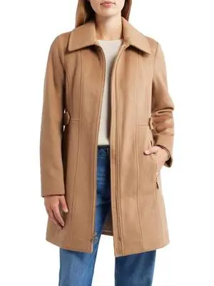 Michael Kors Wool Blend Coat - Dark Camel