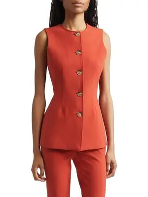 Veronica Beard Jessup Vest - Carnelian Red