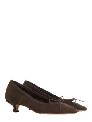 MANSUR GAVRIEL Ballerina Kitten Heel Pump - Espresso