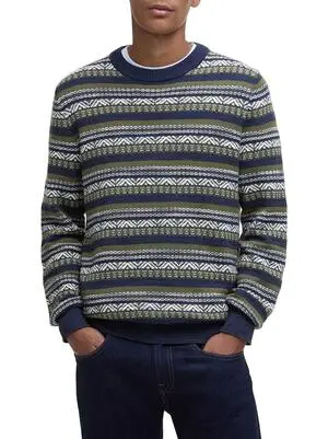 Barbour Topcliffe Fair Isle Sweater - Navy