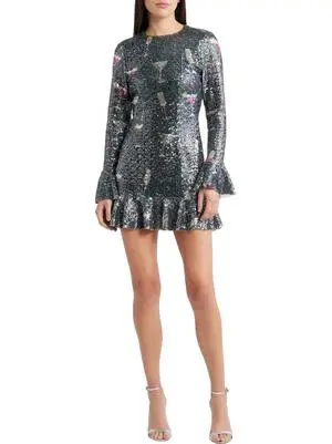 Saylor Brioni Sequin Mini Dress - Black Multi