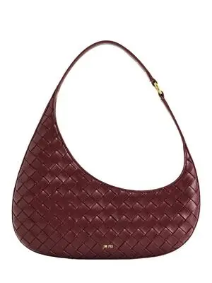 Jw Pei Harlee Woven Faux Leather Shoulder Bag - Burgundy