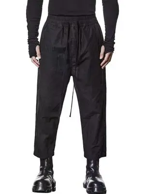 THOM KROM Drawstring Cropped Trousers - Black
