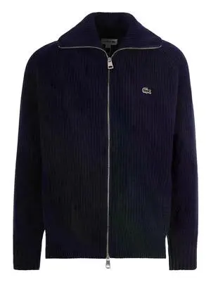 Lacoste Zip-up Knit Cardigan - Blue