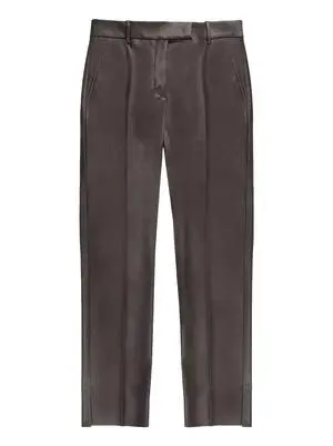 SLOWEAR Incotex Faux Leather Straight Trousers