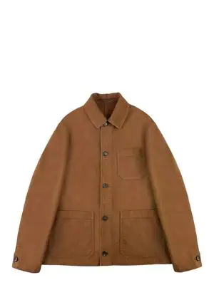 SLOWEAR Moleskin Cotton Blouson Jacket - Brown