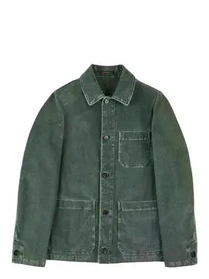SLOWEAR Chest Pocket Cotton Shirt Jacket - Green