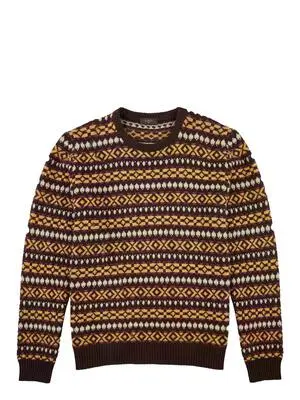 SLOWEAR Jacquard Wool Jumper - Brown