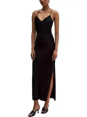 SILVIAN HEACH Spaghetti-strap Slit Maxi Dress - Black