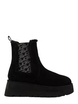 Karl Lagerfeld Skylar Platform Ankle Boots - Black