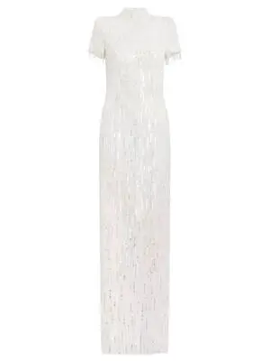 Jenny Packham Madeleine Sequin Beaded Dress - White