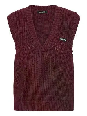 ROTATE BY BIRGER CHRISTENSEN V-neck Knitted Vest - Red