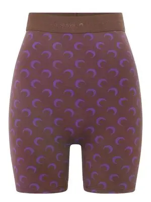 MARINE SERRE Moon-print Biker Shorts - Purple