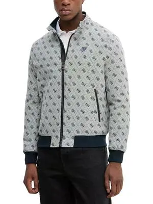 Guess Jacquard 4g Patterned Zip Jacket - Grey