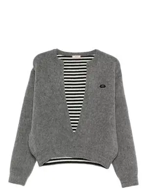 N°21 Plunging V-neck Sweater - Grey
