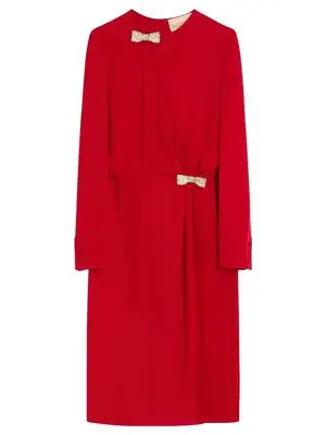 Valentino Garavani Bow-detail Midi Dress - Red