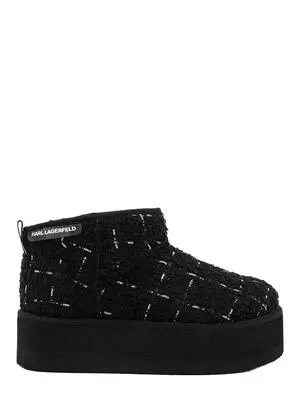 Karl Lagerfeld Thermo Check-pattern Platform Boots - Black