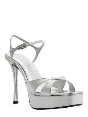Schutz Ankle Strap Platform Sandal - Prata